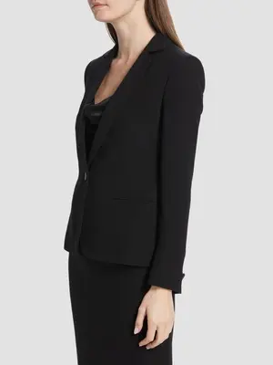 Giorgio Armani Silk Button-front Blazer - Black
