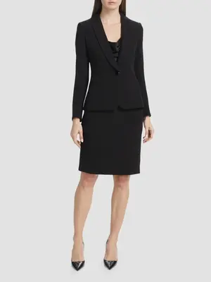 Giorgio Armani Silk Pencil Skirt - Black