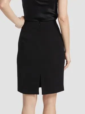 Giorgio Armani Silk Pencil Skirt - Black