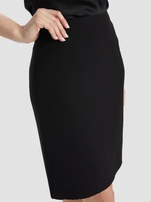 Giorgio Armani Silk Pencil Skirt - Black