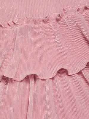 Saylor Lavenda Tiered Metallic Minidress