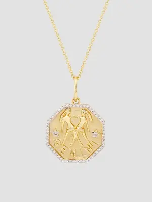 Saks Fifth Avenue Collection 14k Yellow Gold & 0.2 Tcw Diamond Zodiac Pendant Necklace - Gemini