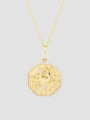 Saks Fifth Avenue Collection 14k Yellow Gold & 0.2 Tcw Diamond Zodiac Pendant Necklace - Sagittarius