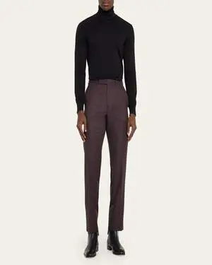 Zegna Cashmere-silk Turtleneck Sweater - Black Solid