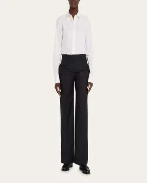 Manolo Blahnik Perrita Leather Penny Loafers - Black