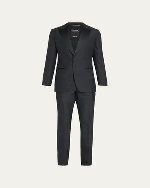 Zegna Sartorial Wool And Silk Tuxedo - Black Solid