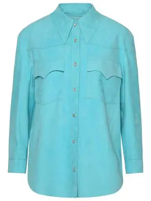 SALVATORE SANTORO Salvatore Santoro Suede Shirt - Blue