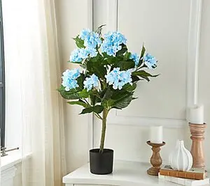 Wicker Park As Is  4' Tall Indoor/outdoor Fauxhydrangea Tree - One-color