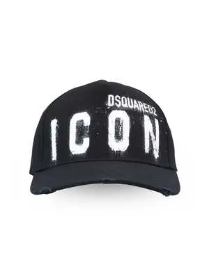 Dsquared2 Icon Spray Logo Baseball Cap - Black