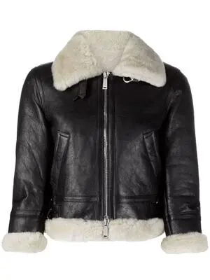 Dsquared2 Cropped Shearling Jacket - Black