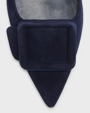 Manolo Blahnik Manolo Blahnik Maysale Ballerina Flats Navy