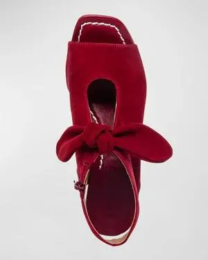 Bernardo Lizzie Suede Knot Sandals - Dark Red