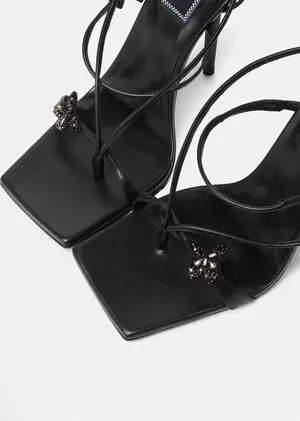 Versace Crystal Butterflies Metallic Sandals