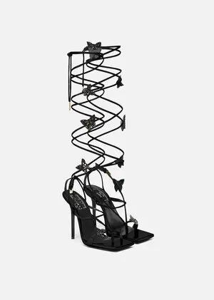 Versace Crystal Butterflies Metallic Sandals
