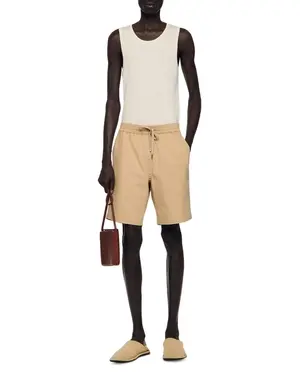 Sandro Regular Fit Cotton-blend Shorts - Beige