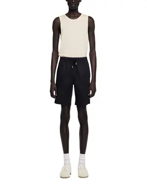 Sandro Regular Fit Cotton-blend Shorts - Black