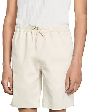 Sandro Sandro Regular Fit Cotton-Blend Shorts Ecru