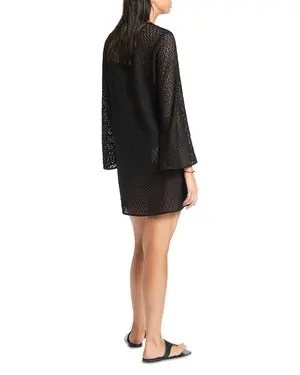 JETS Stretch Lace Kaftan Cover-up - Black
