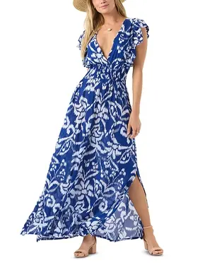 Tiare Hawaii Dahlia Tie Dye Cover Up Maxi Dress - Nomadic Navy