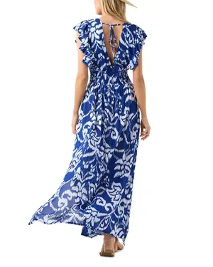 Tiare Hawaii Dahlia Tie Dye Cover Up Maxi Dress
