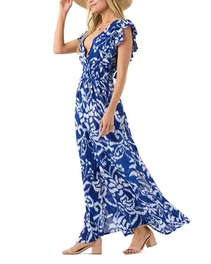Tiare Hawaii Dahlia Tie Dye Cover Up Maxi Dress