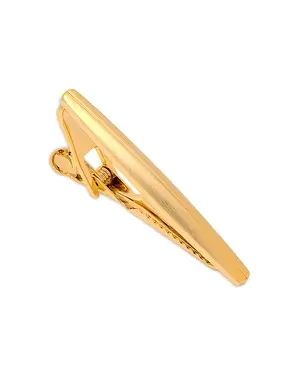 LINK UP Two Tone Rhodium Plated Short Tie Bar - Gold
