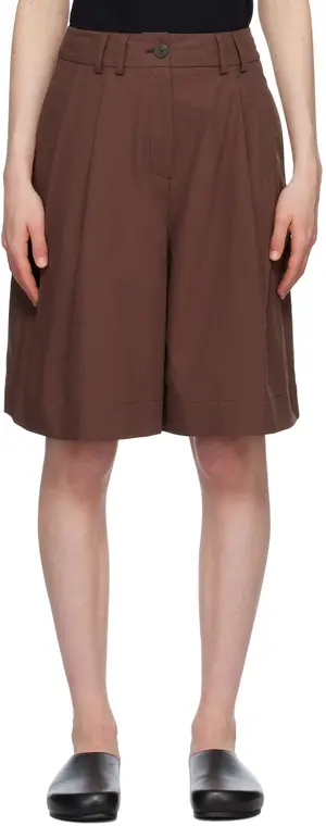 Studio Nicholson Studio Nicholson Burgundy Cito Shorts - Chestnut