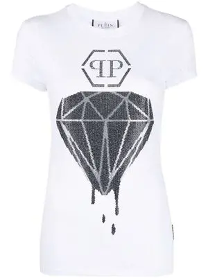 Philipp Plein Snakeskin-print Cotton T-shirt - White