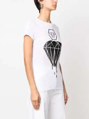 Philipp Plein Snakeskin-print Cotton T-shirt - White
