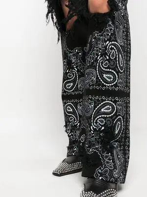 Philipp Plein Ripped Paisley-print Jeans