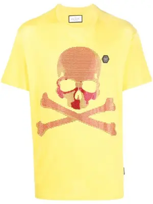 Philipp Plein Skull-print Short-sleeve T-shirt Yellow
