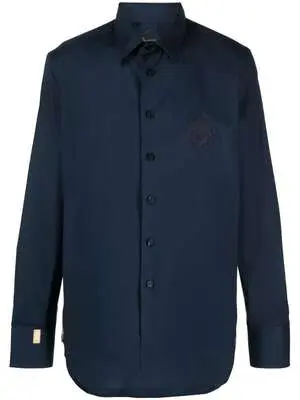 BILLIONAIRE Embroidered-motif Long-sleeve Shirt - Blue