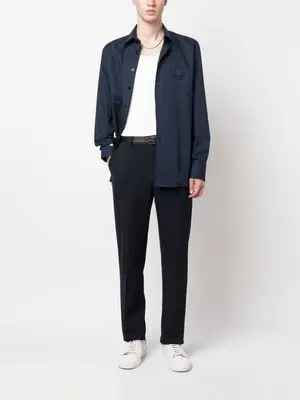 BILLIONAIRE Embroidered-motif Long-sleeve Shirt - Blue
