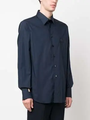 BILLIONAIRE Embroidered-motif Long-sleeve Shirt - Blue