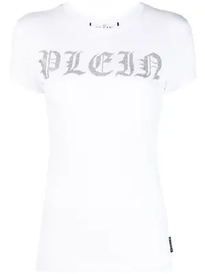 Philipp Plein Rhinestone Logo T-shirt - White