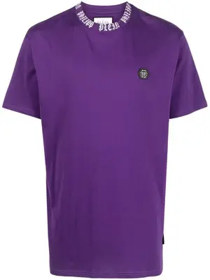 Philipp Plein Logo-print Crew-neck T-shirt - Purple