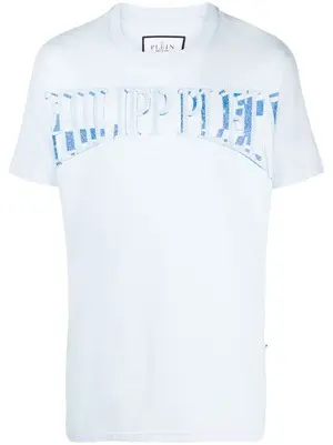 Philipp Plein Logo-print Cotton T-shirt - Blue