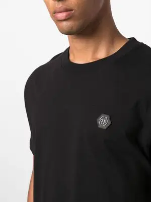 Philipp Plein Skull&bones-print Cotton T-shirt - Black