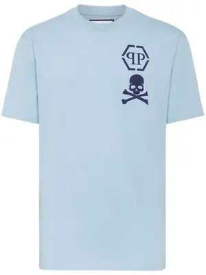 Philipp Plein Logo-print Cotton T-shirt - Blue