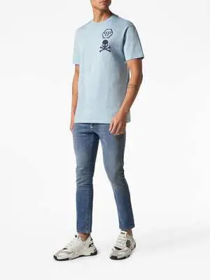 Philipp Plein Logo-print Cotton T-shirt - Blue