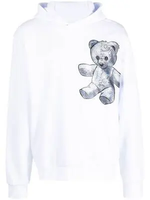 Philipp Plein Paisley Teddy Bear Hoodie - White
