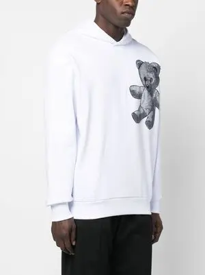 Philipp Plein Paisley Teddy Bear Hoodie - White