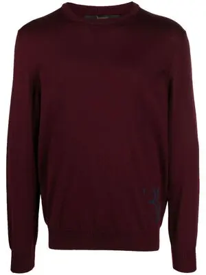 BILLIONAIRE Monogram-embroidered Knitted Jumper - Red