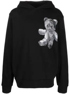 Philipp Plein Teddy Bear Paisley-print Hoodie - Black