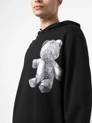 Philipp Plein Teddy Bear Paisley-print Hoodie - Black