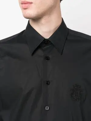 BILLIONAIRE Embroidered-logo Shirt - Black