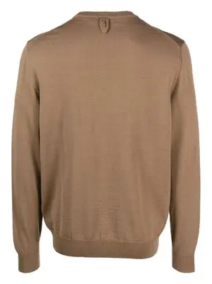 BILLIONAIRE Monogram-embroidered Knitted Jumper - Neutrals