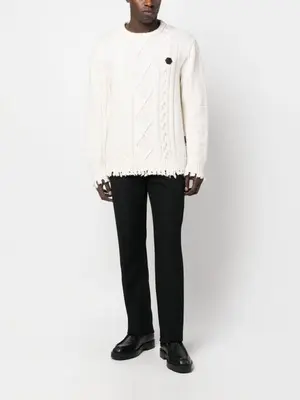 Philipp Plein Cable-knit Jumper - White