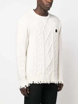 Philipp Plein Cable-knit Jumper - White