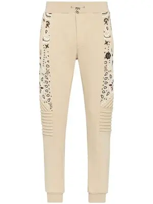 Philipp Plein Bandana-print Track Pants - Neutrals
